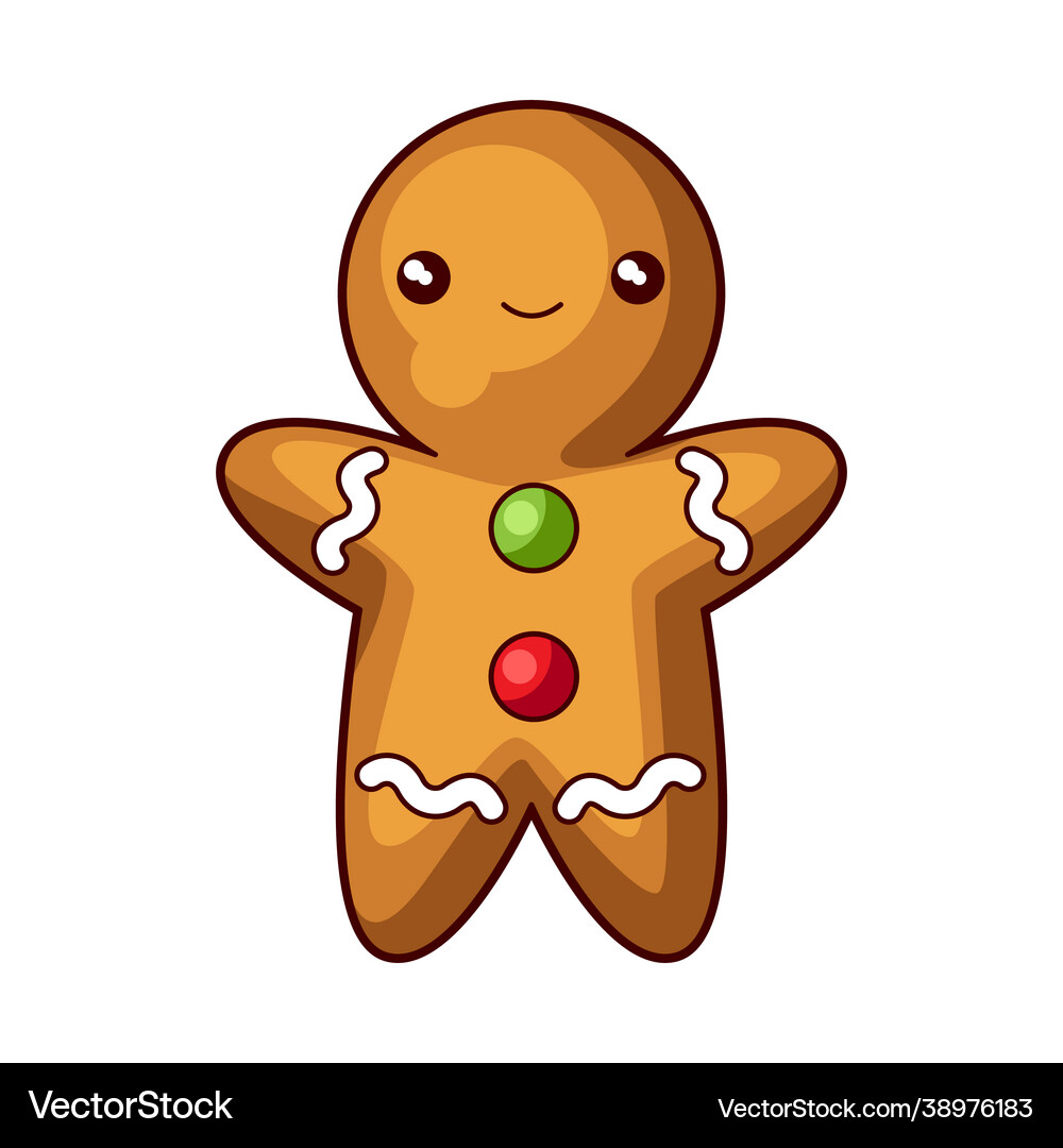 Gingerbread man sweet merry Royalty Free Vector Image