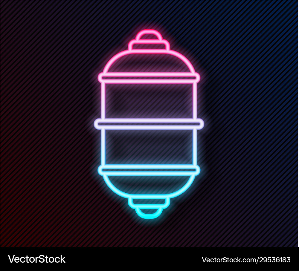 Glowing neon line chinese paper lantern icon Vector Image