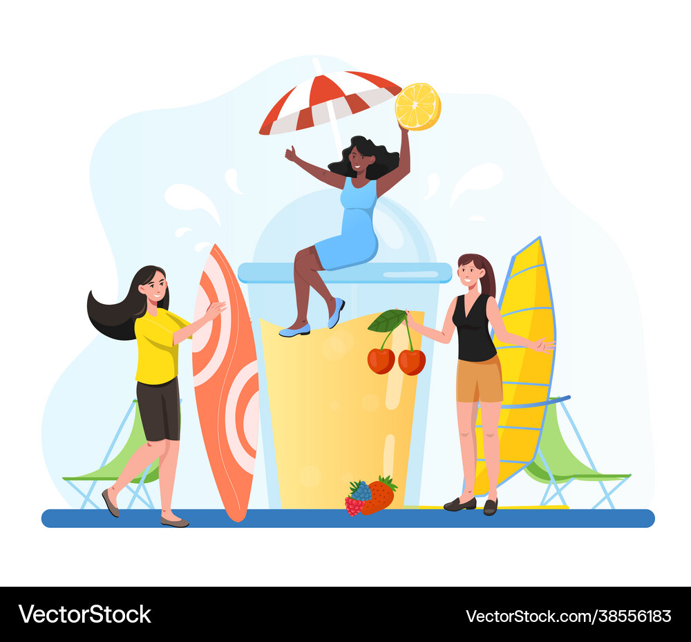Group female friends is having fun Royalty Free Vector Image