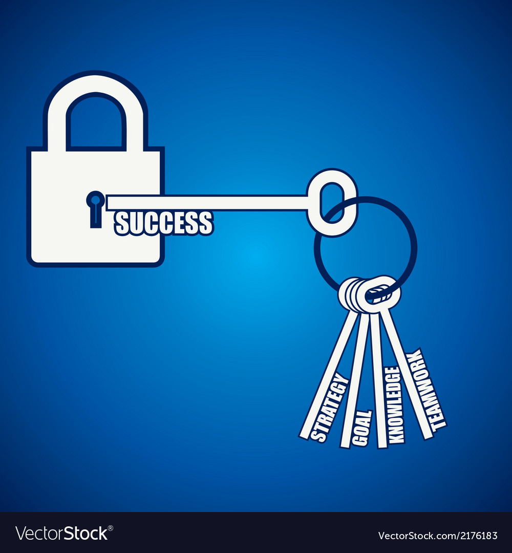 Group of keys required for open a success lock Vector Image