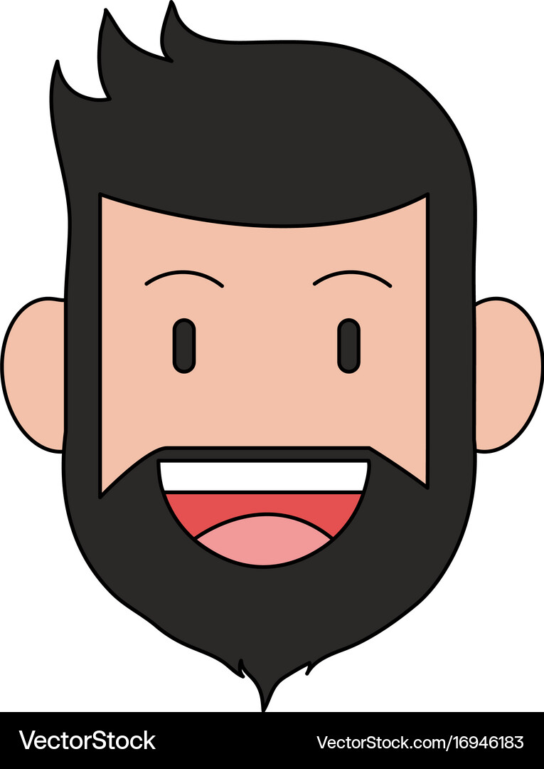Happy smiling man with full beard and mustache Vector Image
