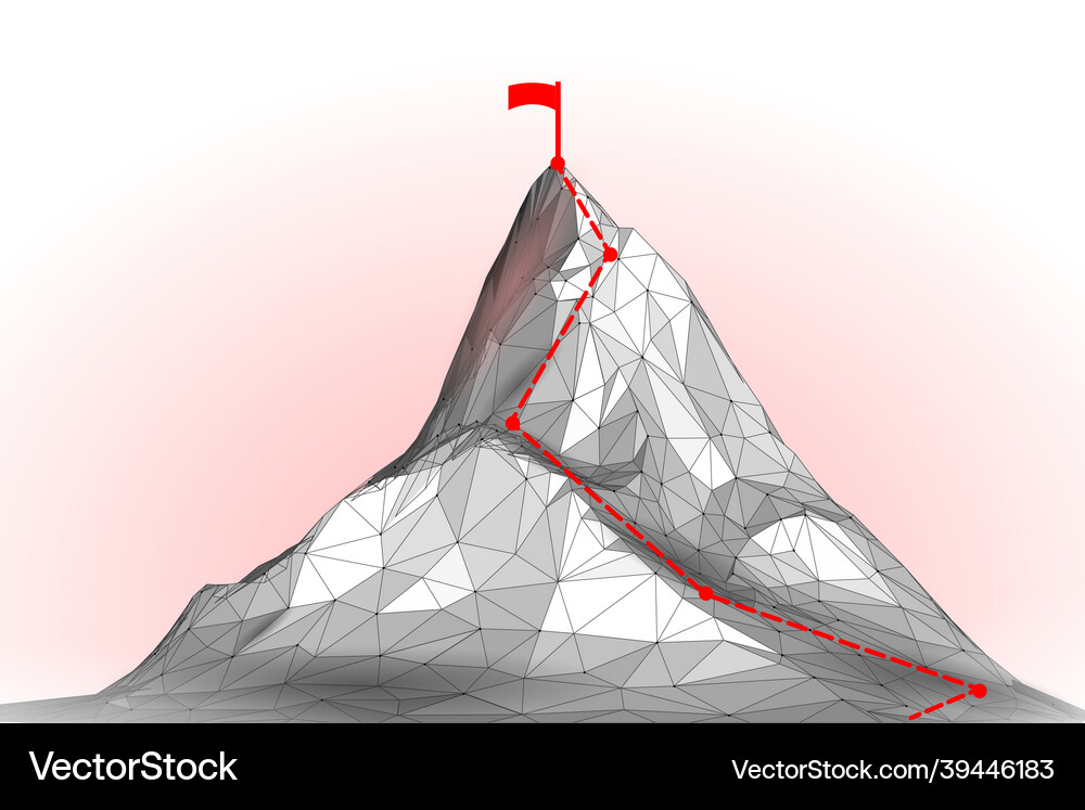 High mountain peak 3d landscape technology Vector Image