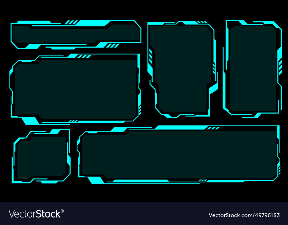 Hud frames blue user interface elements design Vector Image Hud frames blue user interface elements design Vector Image
