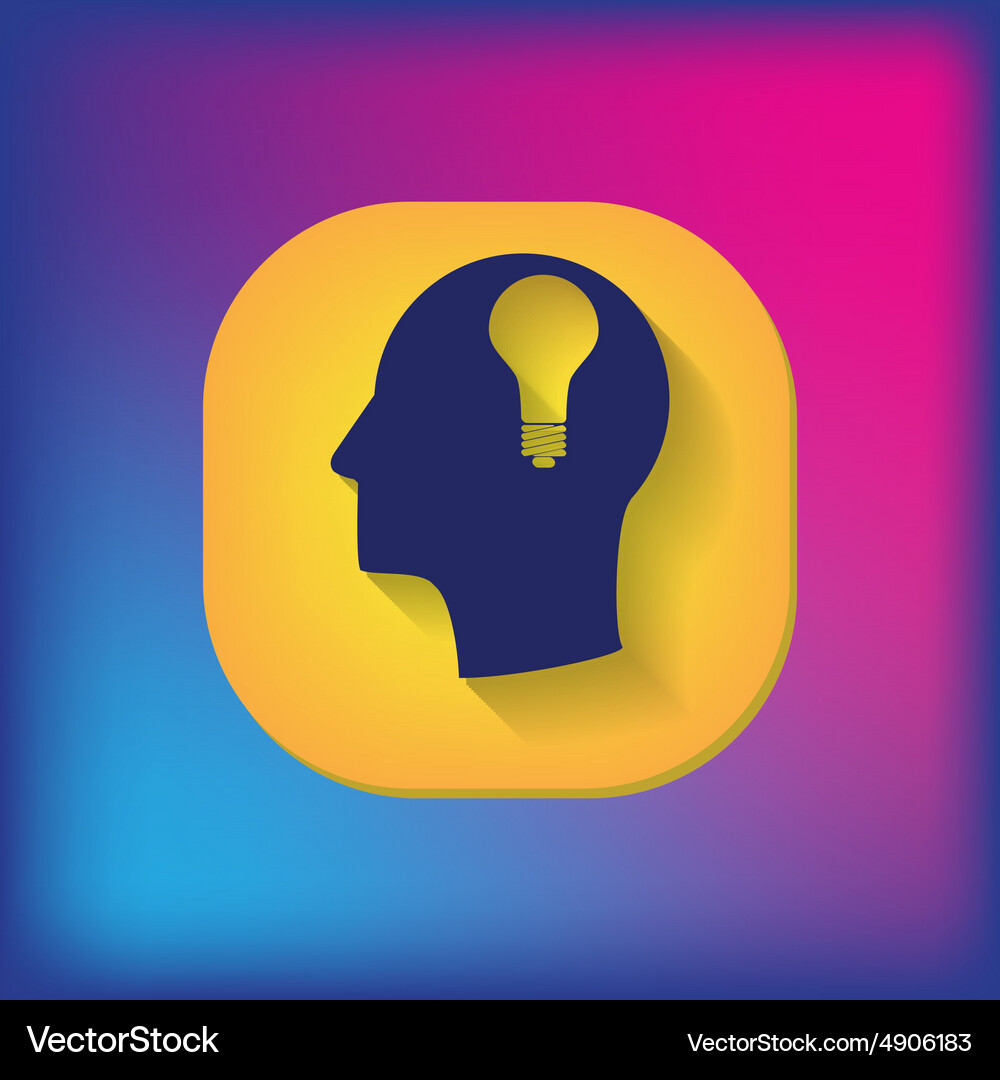 Icon head think silhouette man and his mind about Vector Image