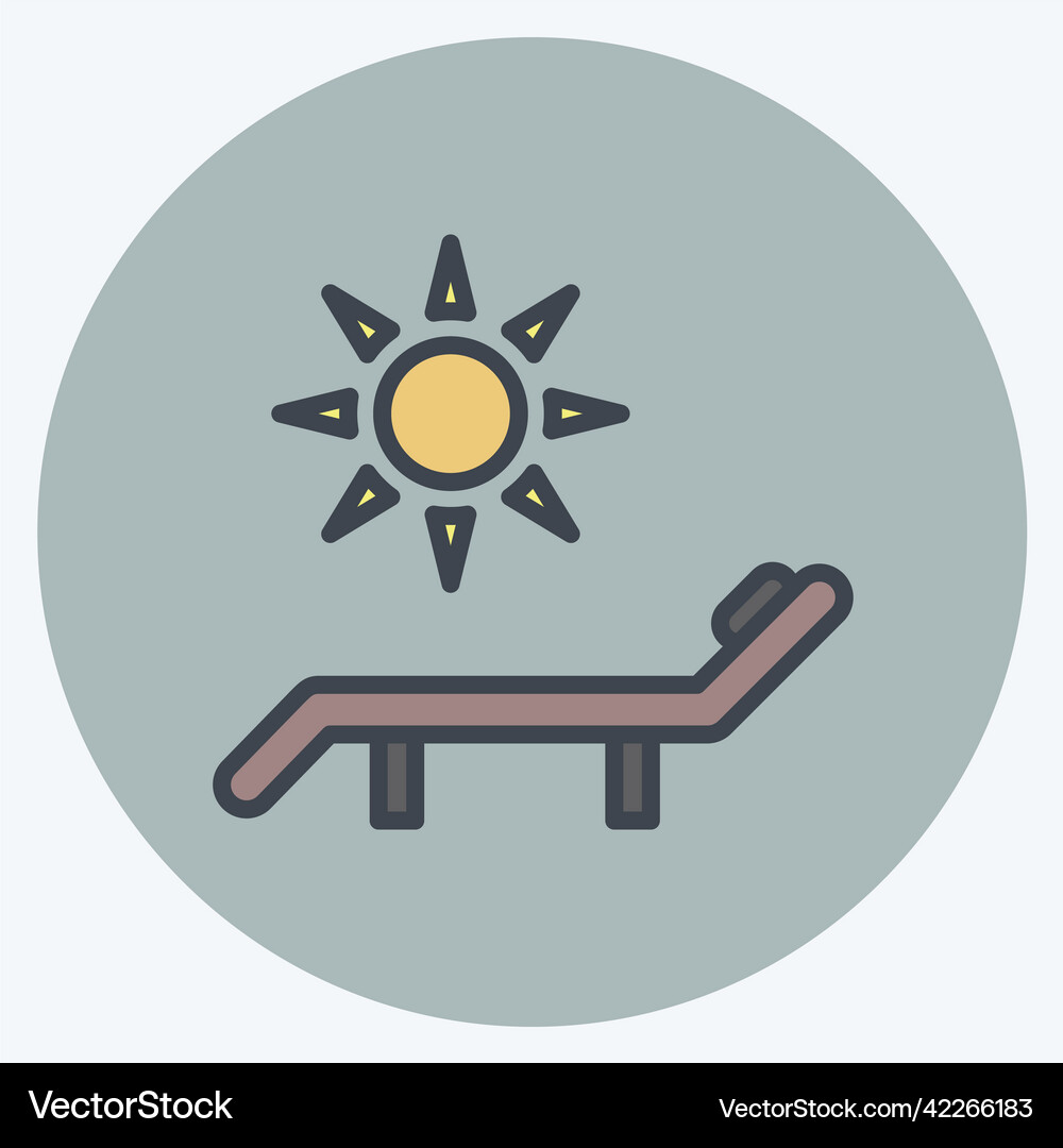 Icon sun bathing suitable for spa symbol color Vector Image