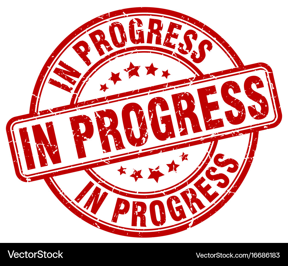 In progress red grunge round vintage rubber stamp Vector Image