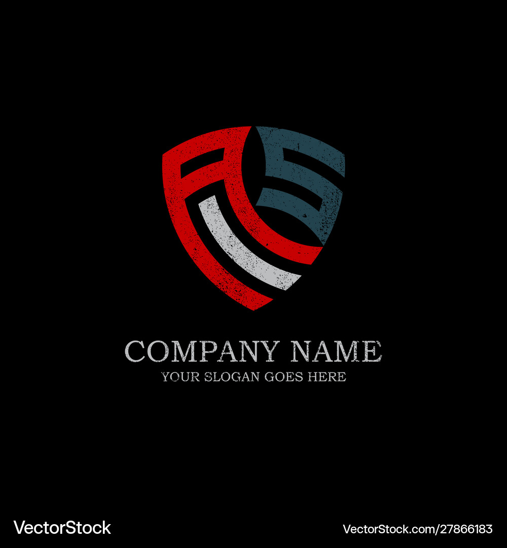 Initial as letter logo inspiration vintage shield Vector Image