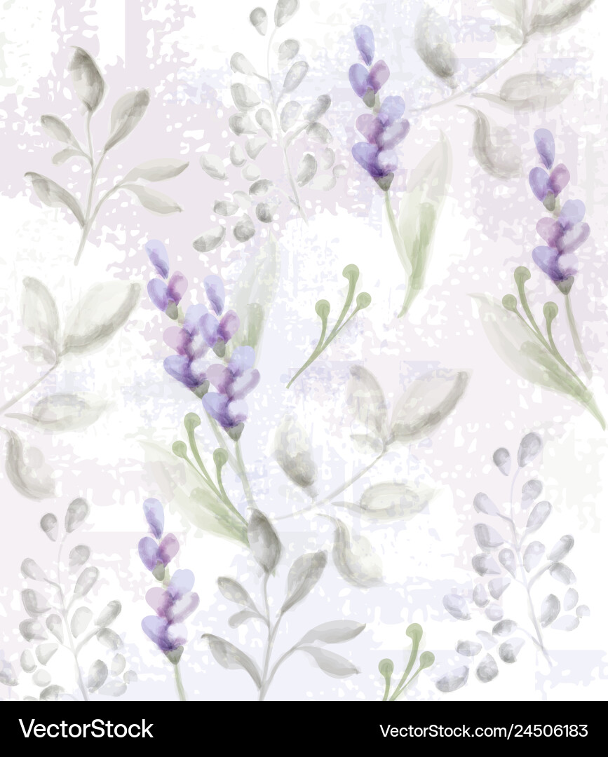 Lavender pattern watercolor provence Royalty Free Vector