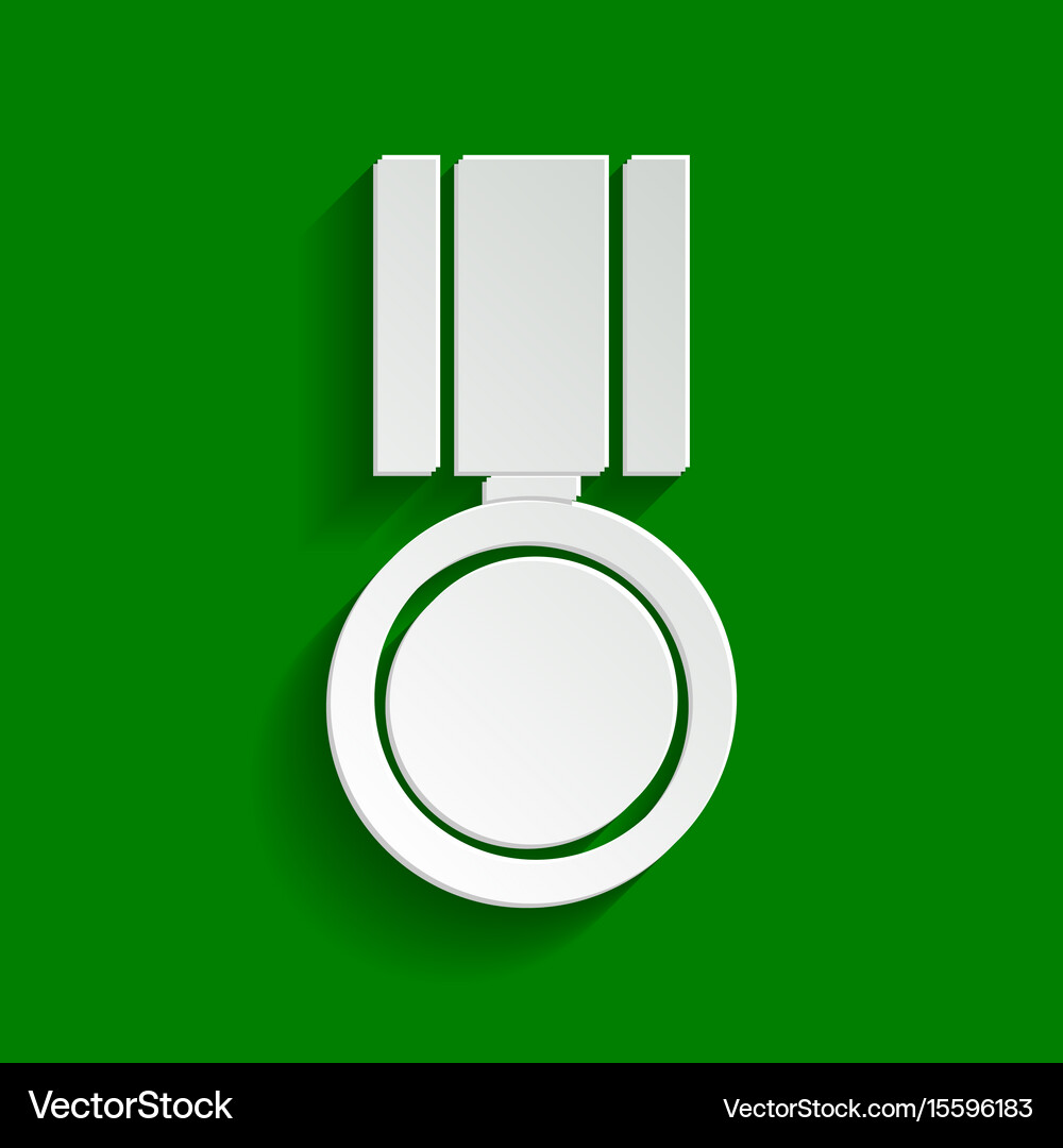 Medal sign paper whitish Royalty Free Vector Image