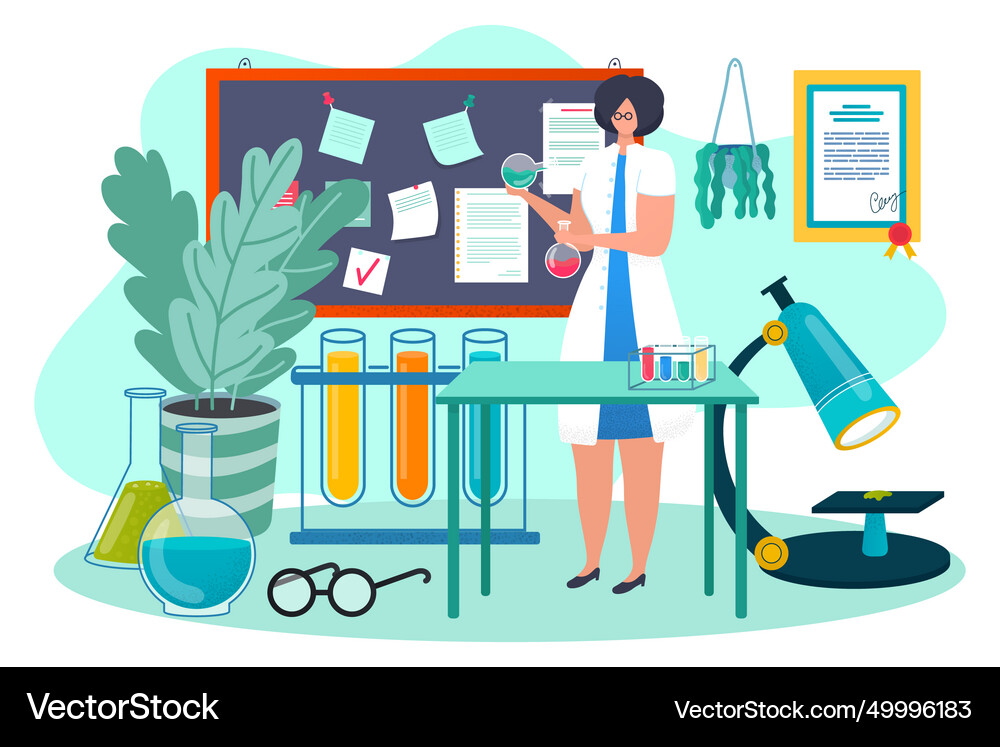 Medical research at laboratory Royalty Free Vector Image