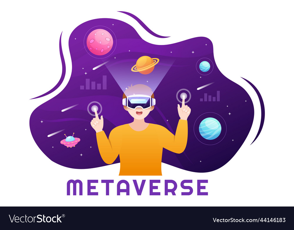 Metaverse digital virtual reality technology Vector Image