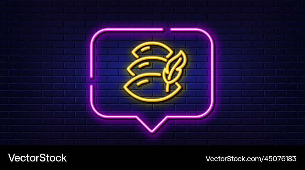 Pillow line icon sleep comfort sign neon light Vector Image
