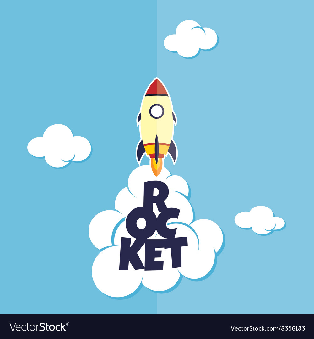 Rocket ship launch Royalty Free Vector Image - VectorStock
