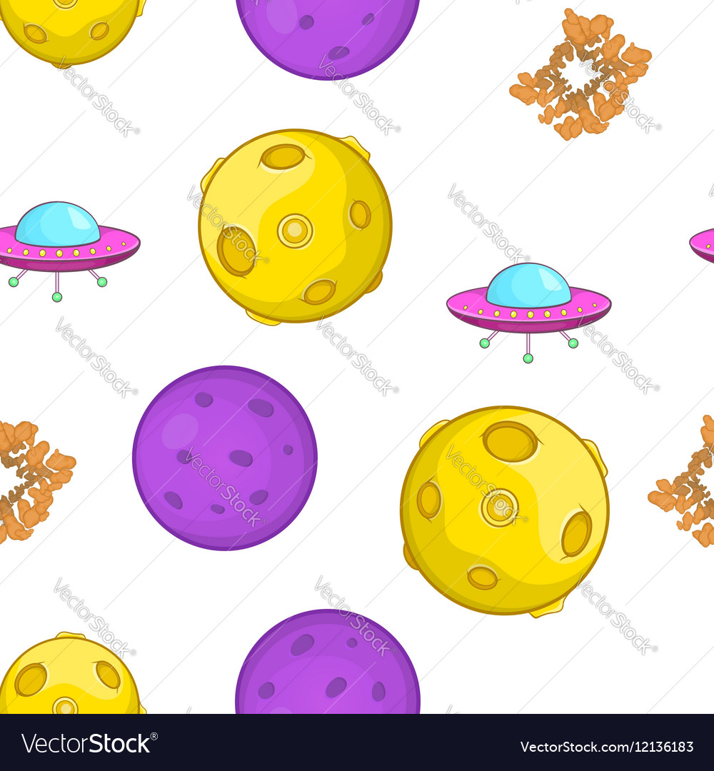Space pattern cartoon style Royalty Free Vector Image