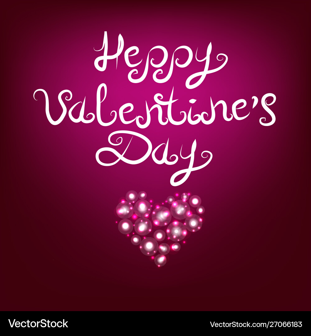 Valentine s day lettering hand draw Royalty Free Vector
