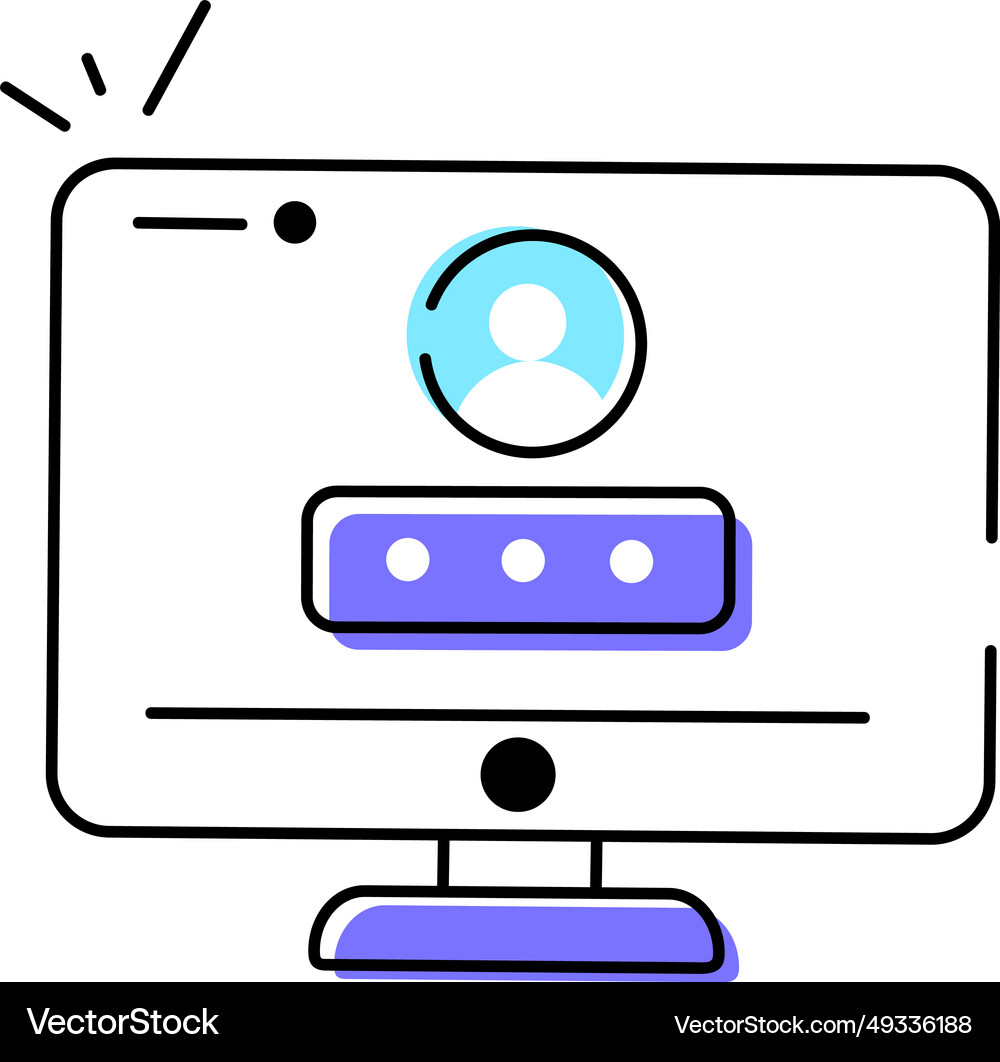 A doodle style icon depicting user login screen Vector Image
