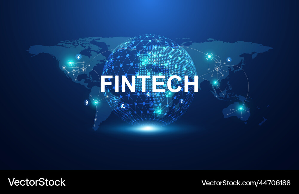 Abstract world and map digital finance Royalty Free Vector