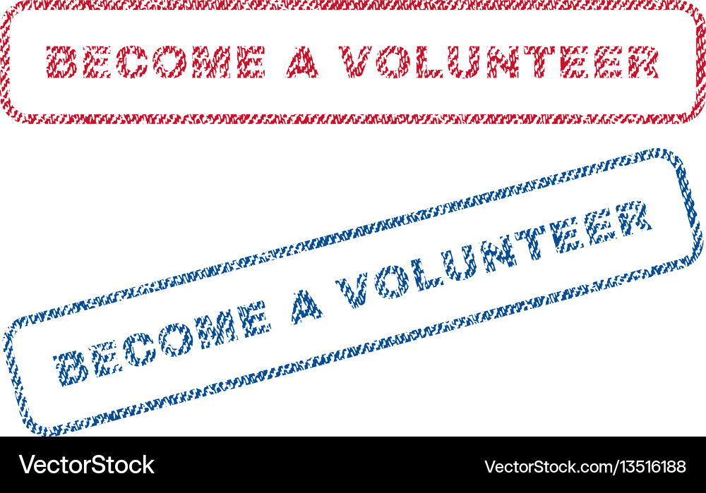 Become a volunteer textile stamps Royalty Free Vector Image