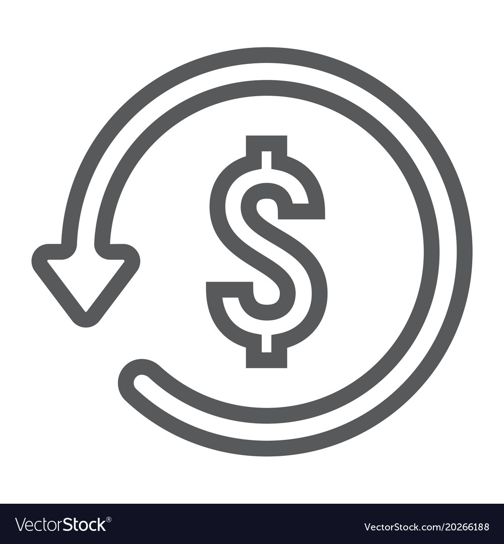 Chargeback line icon e commerce Royalty Free Vector Image Chargeback line icon e commerce Royalty Free Vector Image
