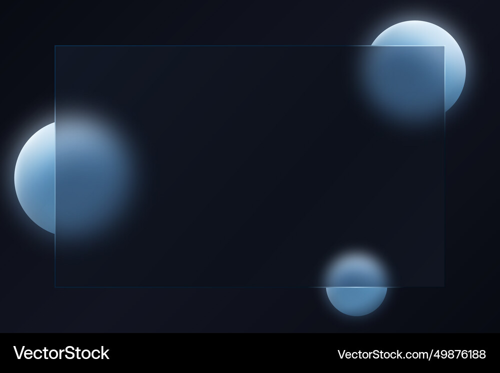 Dark blue background with glass banner Royalty Free Vector