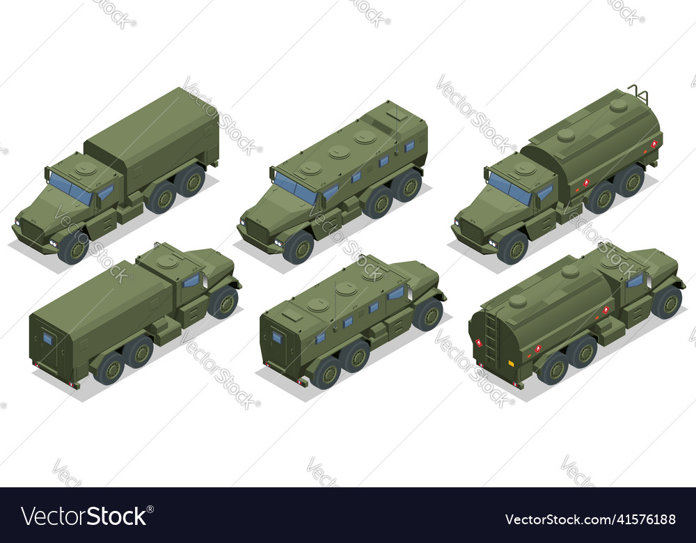 Isometric mine-resistant ambush protected united Vector Image