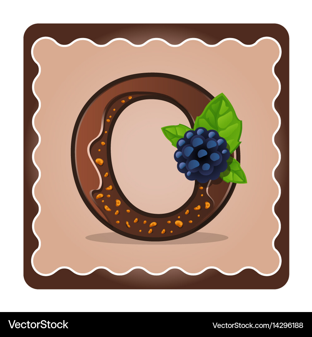 Letter o candies chocolate Royalty Free Vector Image