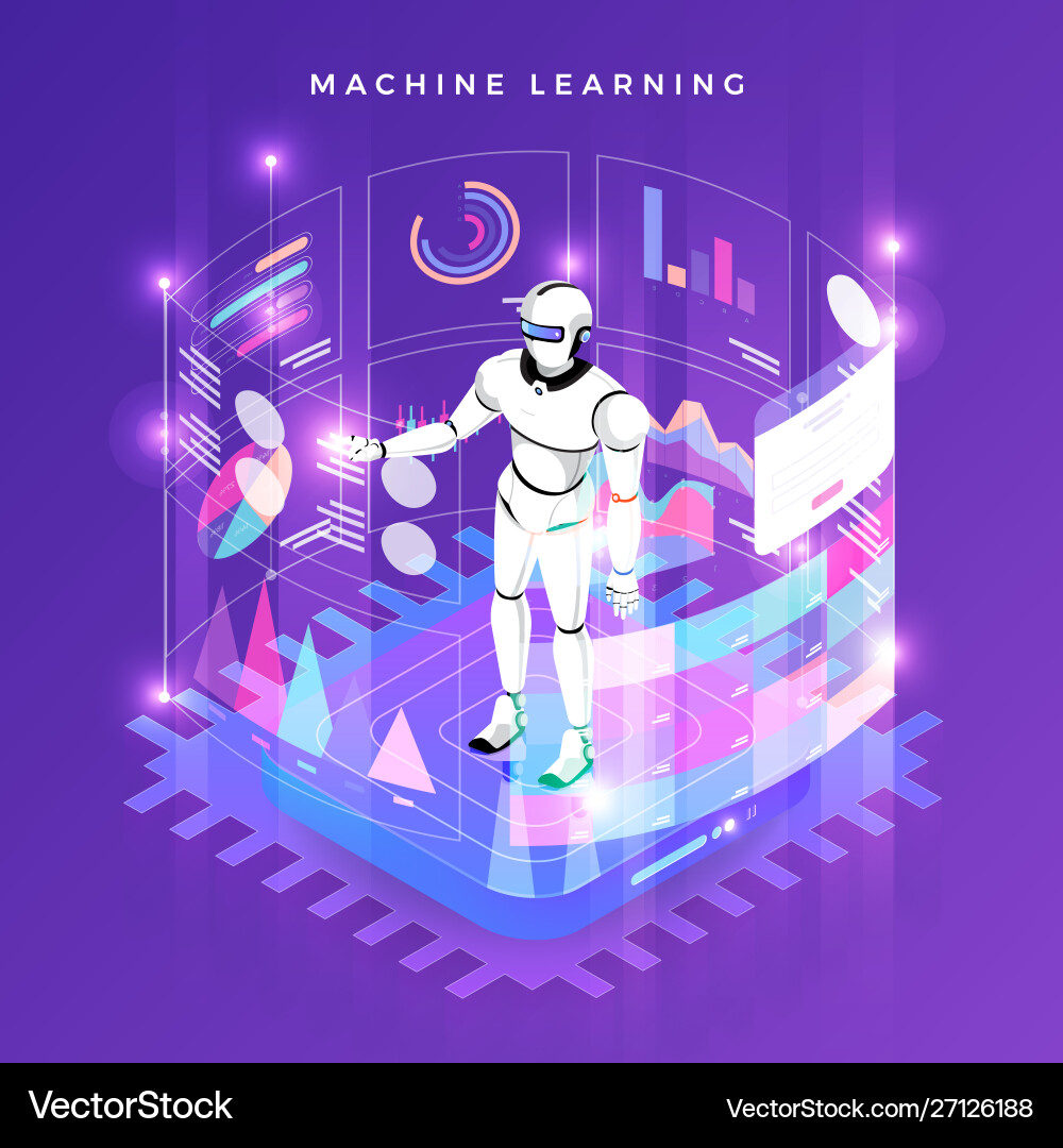 Machine learning technology Royalty Free Vector Image