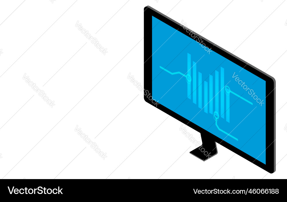 Monitor that shows the screen to analyze the Vector Image
