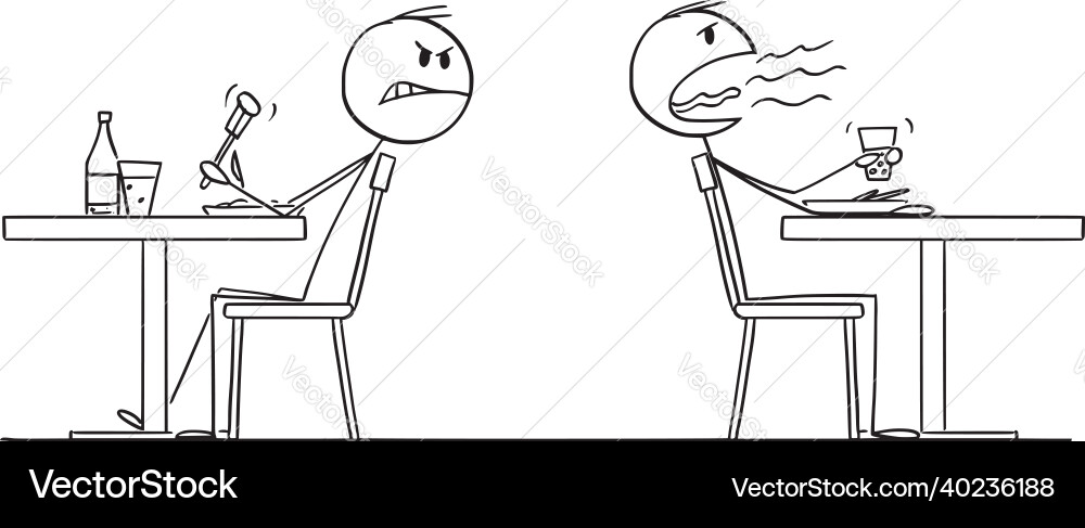 Person burping after eating lunch or dinner Vector Image