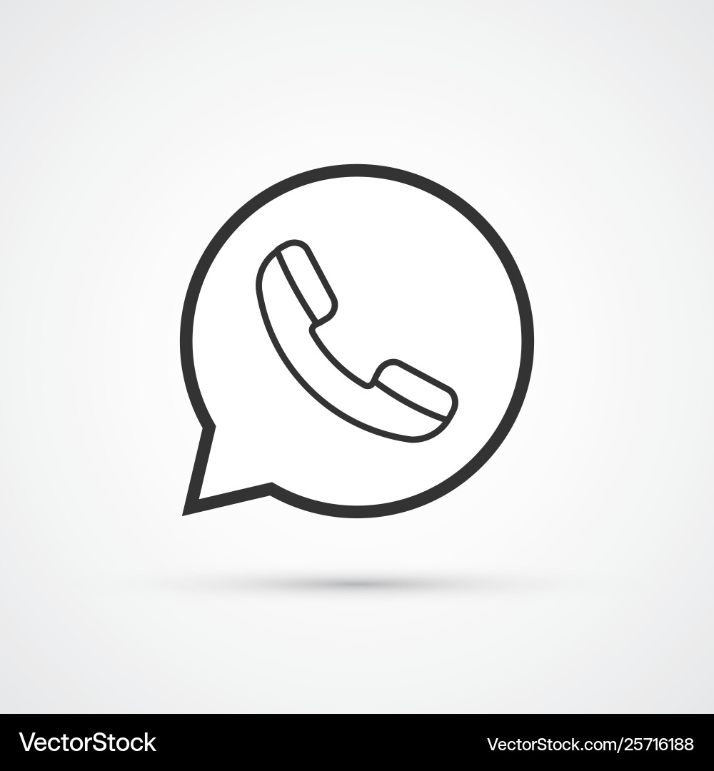 Phone flat line trendy black icon eps10 Royalty Free Vector
