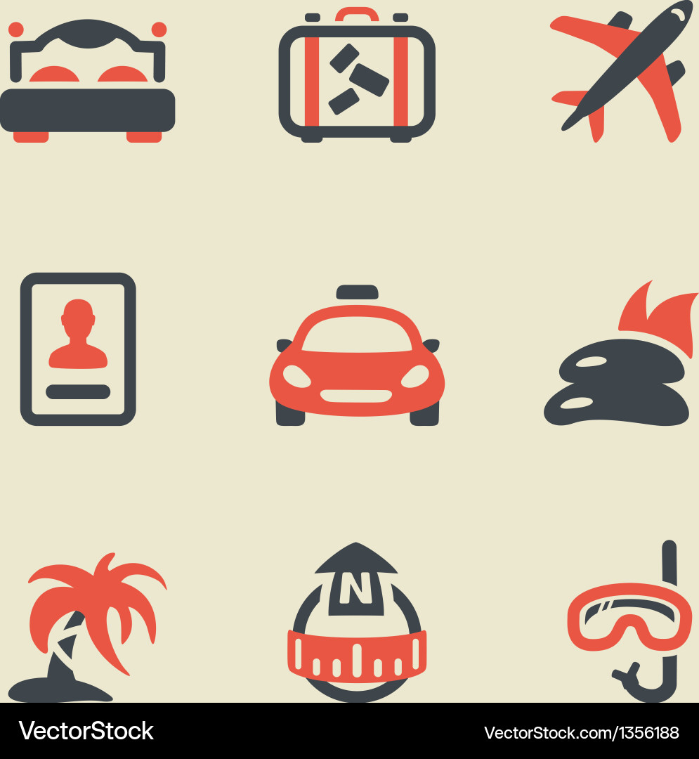Travel black and red Royalty Free Vector Image
