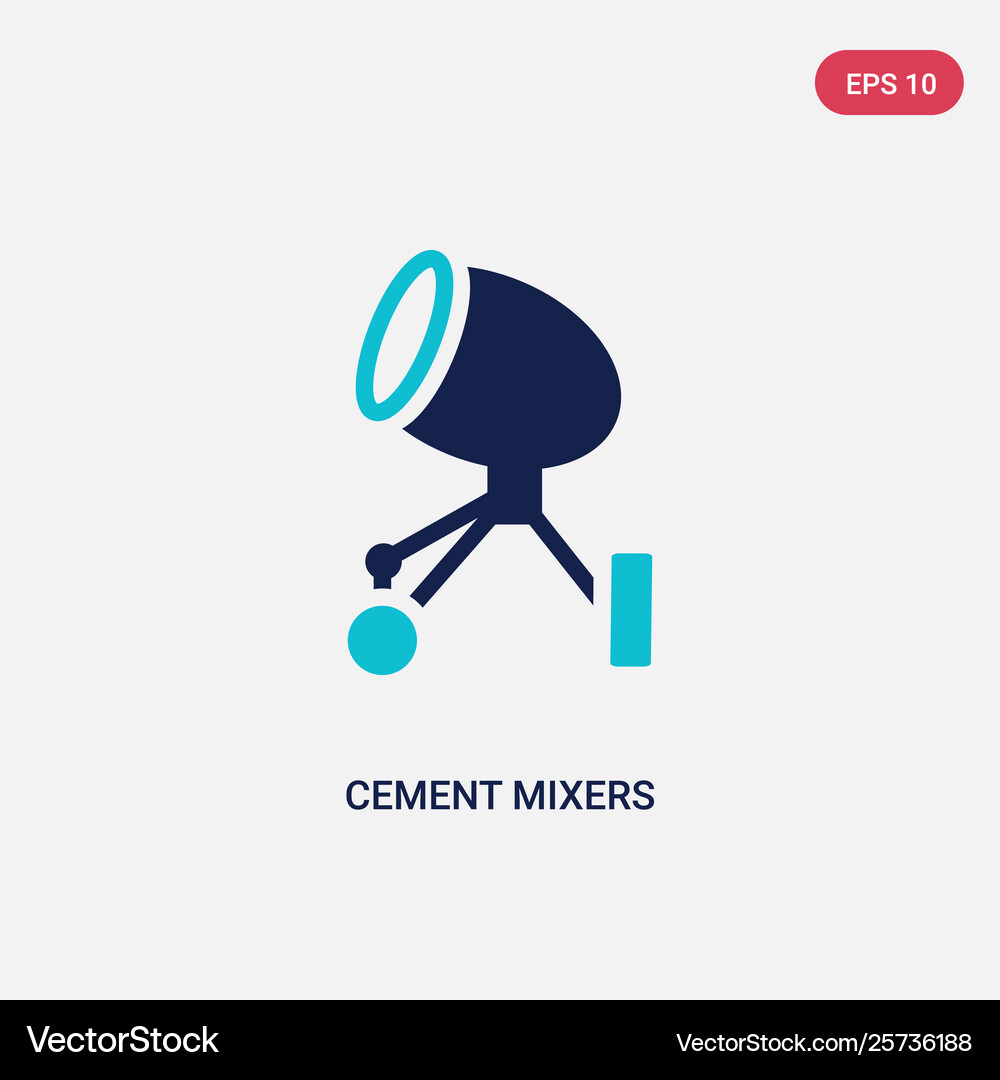 Two color cement mixers icon from construction Vector Image