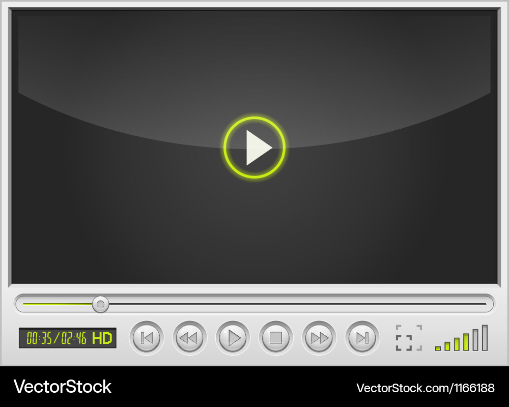 Video movie media player Royalty Free Vector Image
