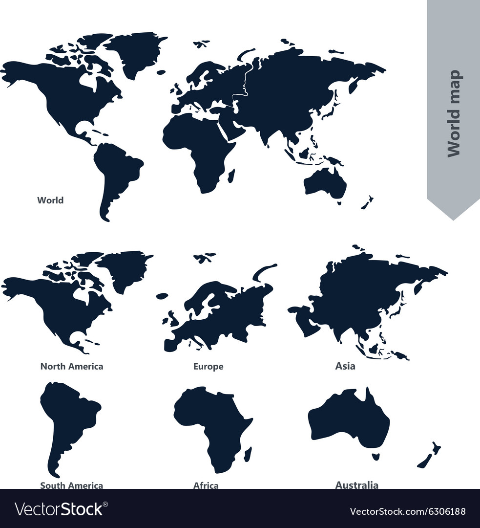 World map4 Royalty Free Vector Image - VectorStock