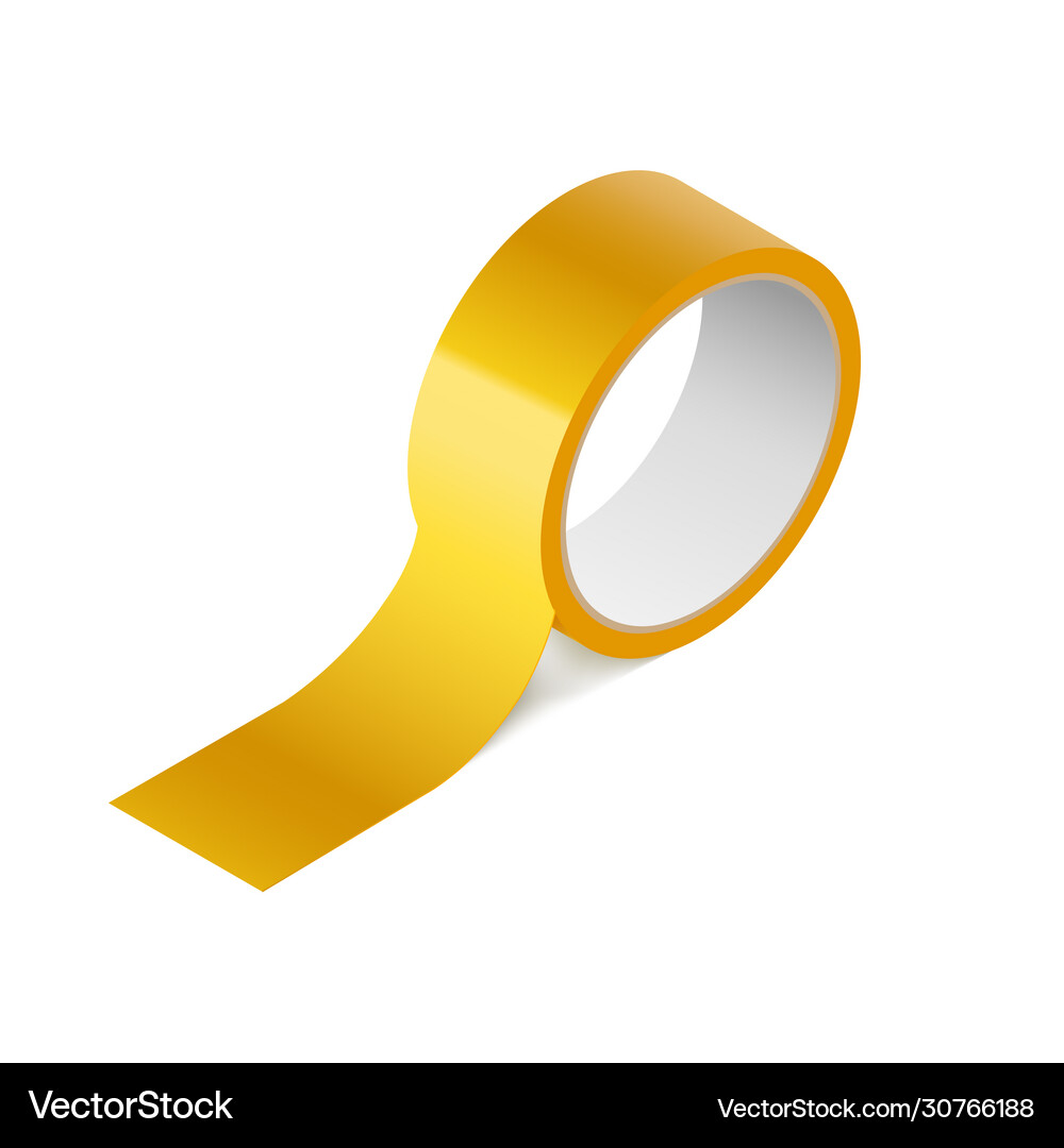 Yellow Adhesive Roll Tape Mockup Royalty Free Vector Image