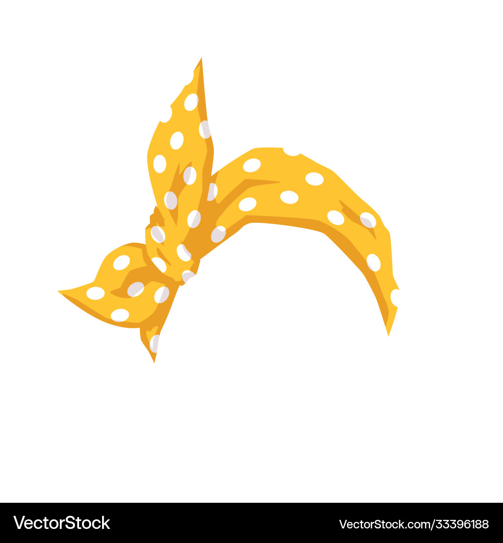 Yellow female bandana with white dotted pattern Vector Image