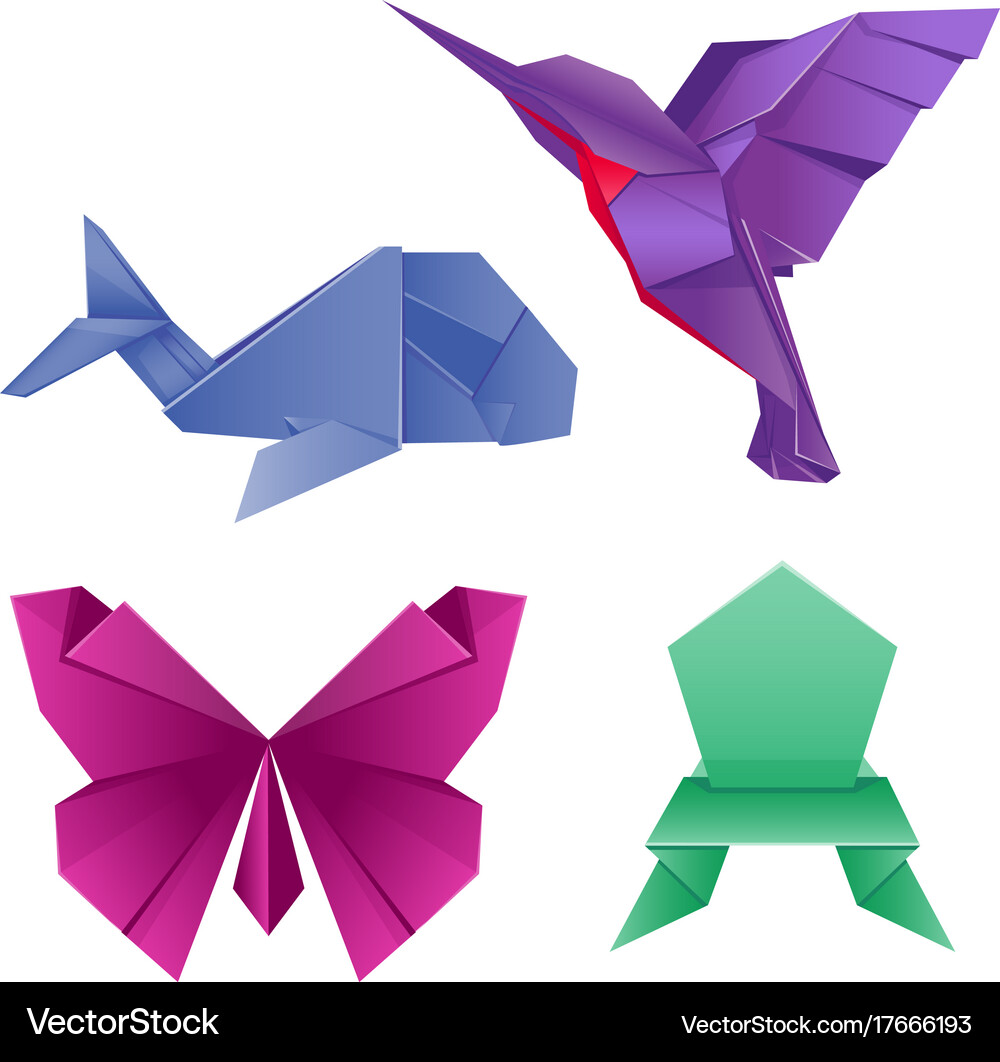 List Of Origami Animals ORIGAMI ANIMALS Clip Art Set, Safari