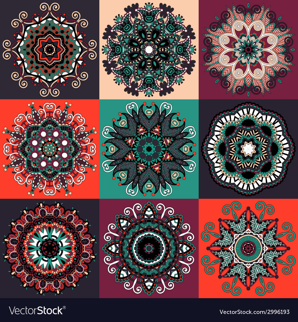 Circle lace ornament round ornamental geometric Vector Image