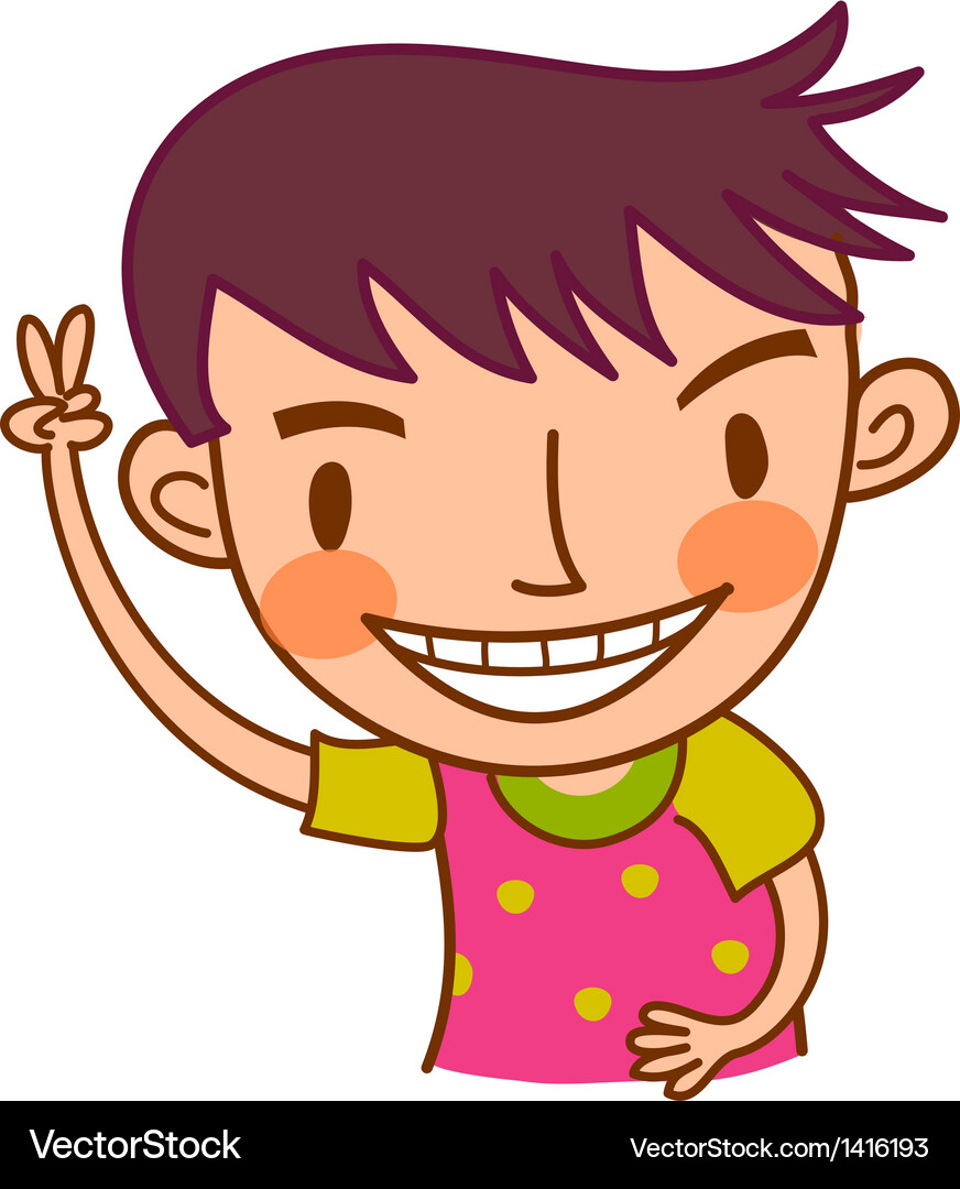 Close-up of boy smiling Royalty Free Vector Image