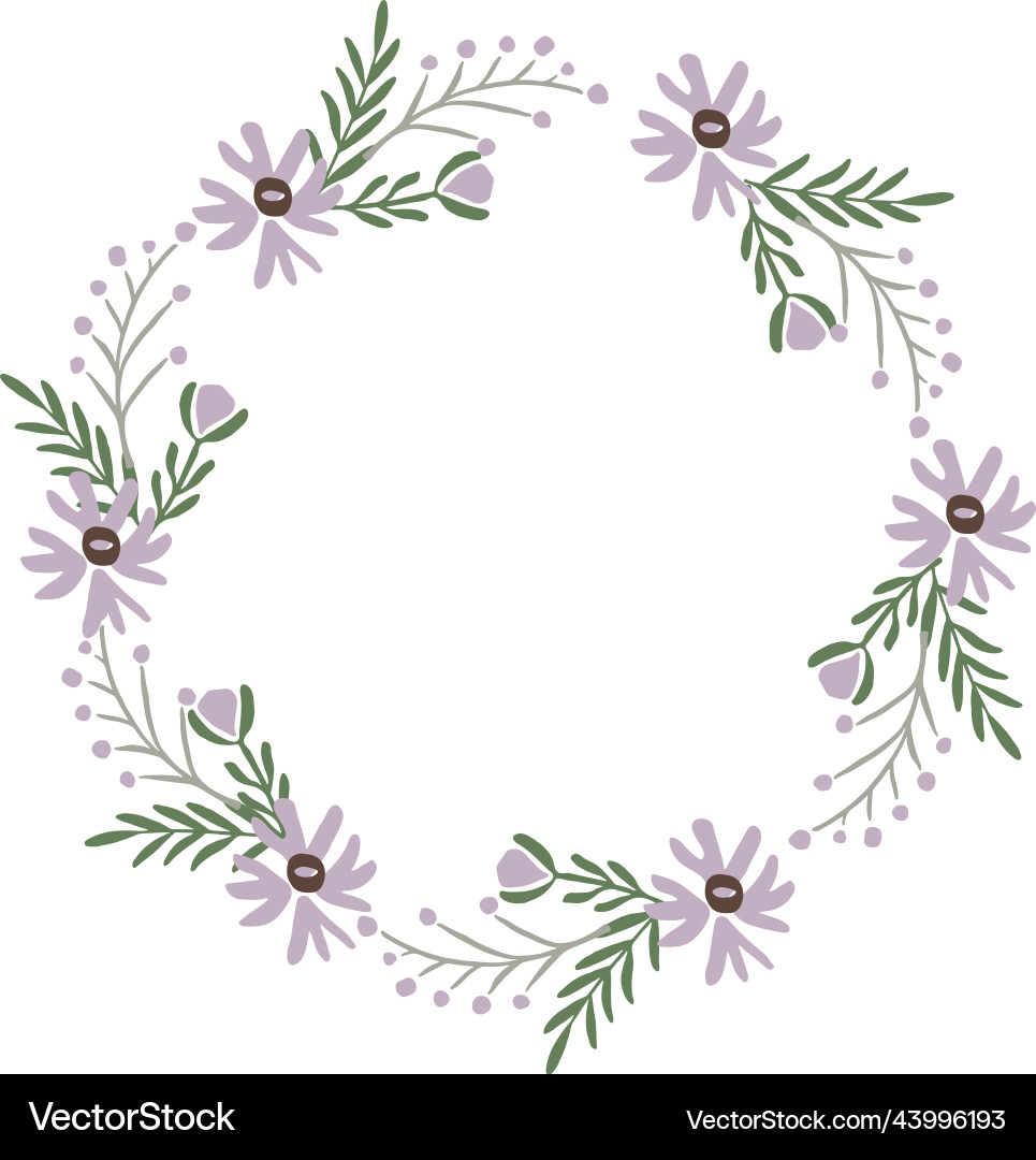 Delicate flower circle wedding decoration floral Vector Image