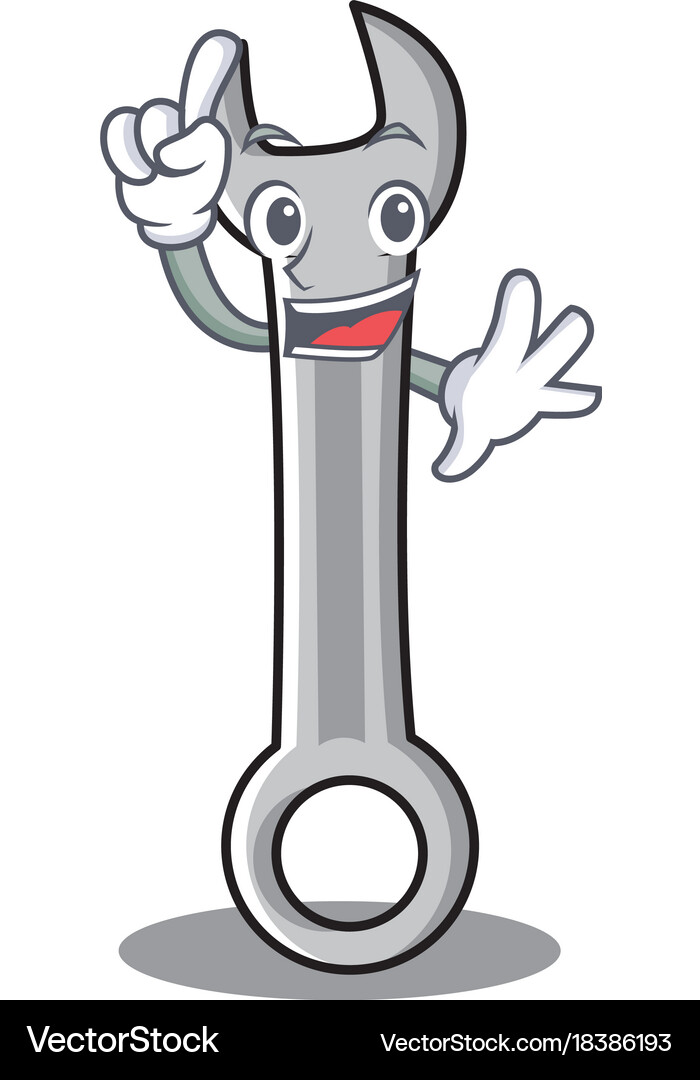 Finger finger spanner character cartoon style Vector Image