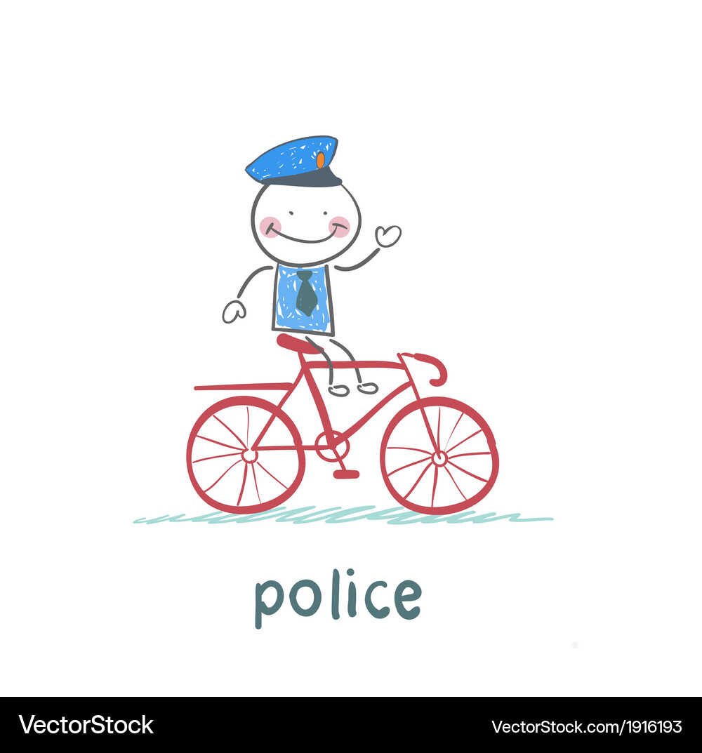 Police riding a bike Royalty Free Vector Image