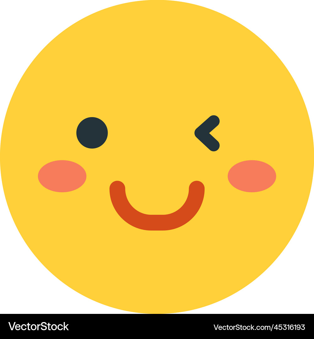 Smiley face emoji in minimal style Royalty Free Vector Image