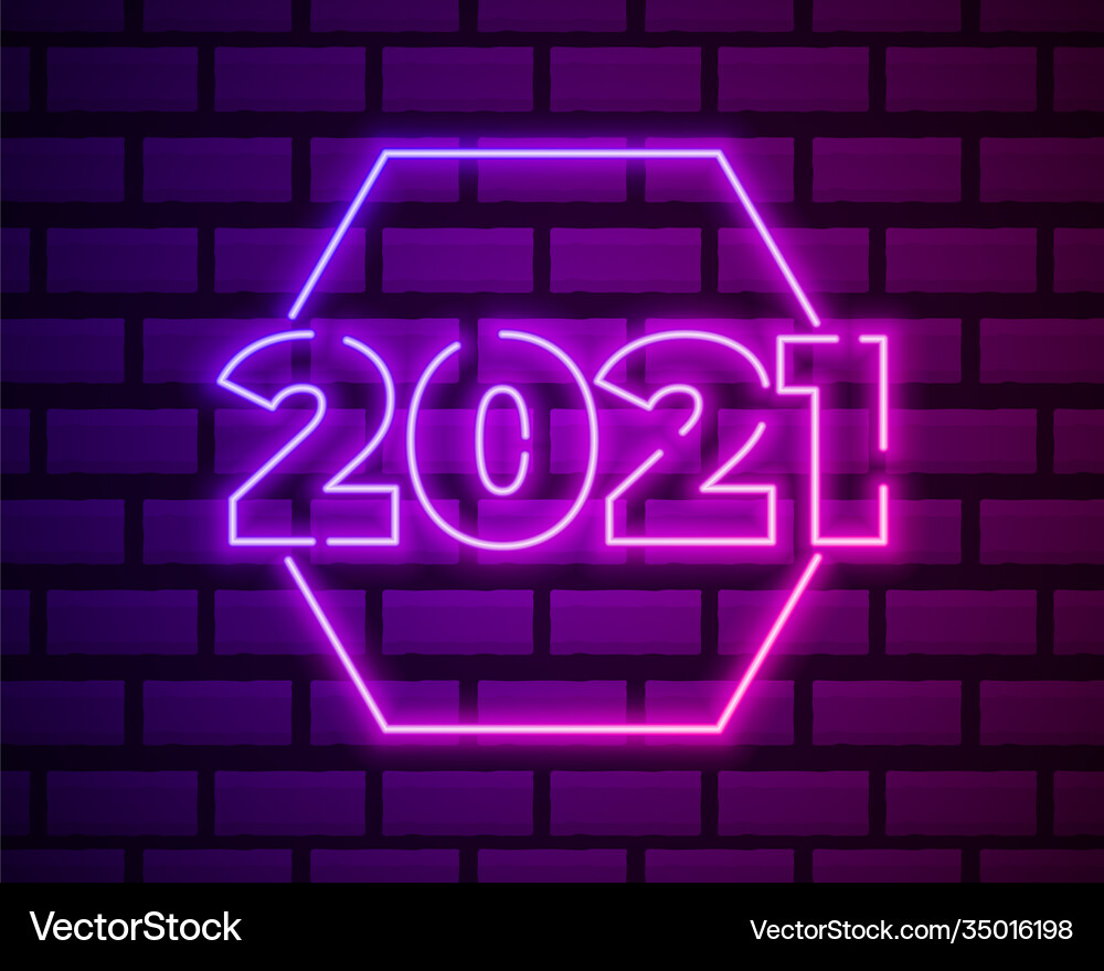 2021 neon text 2021 new year design template Vector Image
