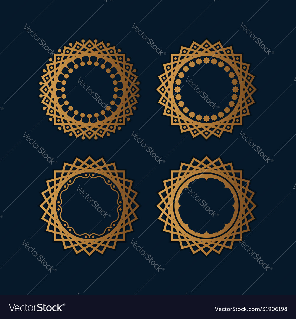 Abstract Islamic Round Ornament Perfect Royalty Free Vector
