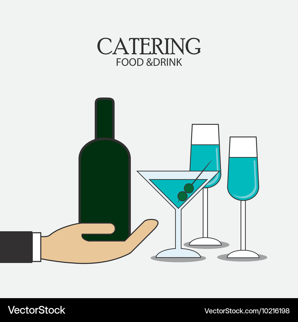 Bottle cocktail drink catering icon Royalty Free Vector