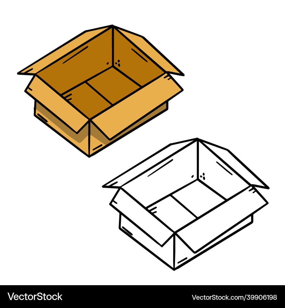 Box set of cardboard containers Royalty Free Vector Image