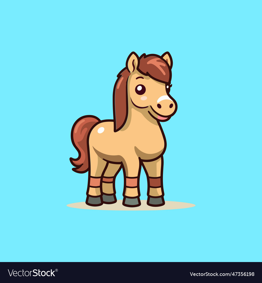 Cartoon horse farm animal character Royalty Free Vector