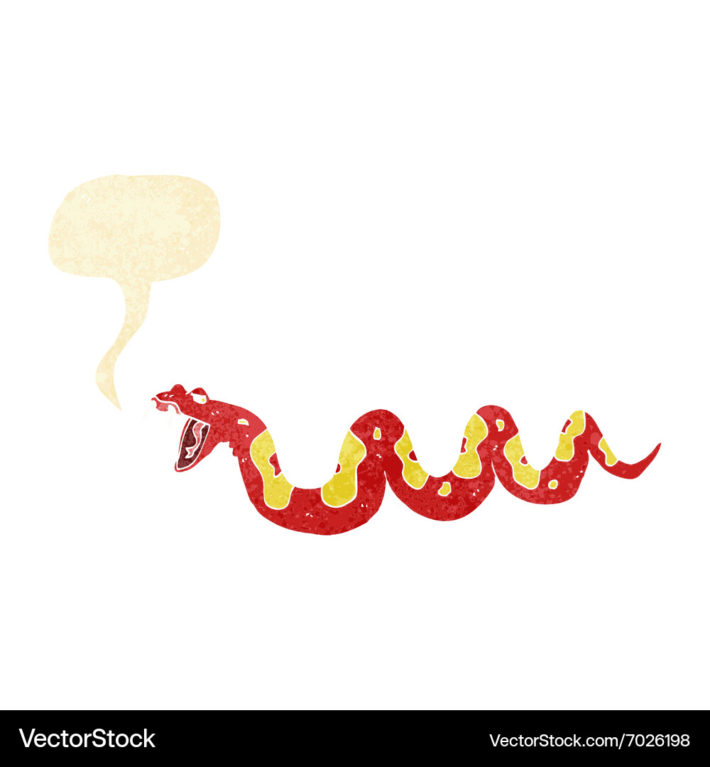 Cartoon poisonous snake with speech bubble Vector Image