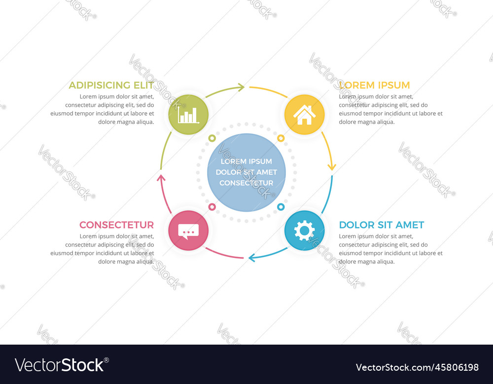 Circle diagram - four elements Royalty Free Vector Image Circle diagram - four elements Royalty Free Vector Image